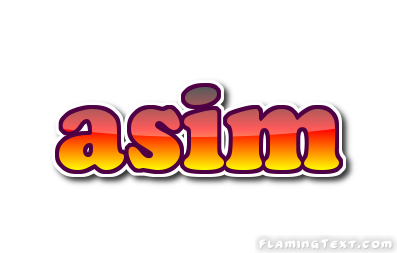 Asim Лого | Бесплатный инструмент для дизайна имени от Flaming Text